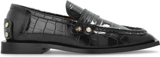Ganni Femme, Chaussures, Noir, Taille: 37 EU Studs Square Toe Loafer