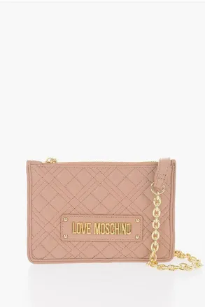 Moschino LOVE Quilted Faux Leather Clutch with Removable Chain Should size Unic