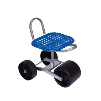 Generic Gartenhocker Mit Verstellbarer H&ouml;he (22-36 cm) Und 360&deg;-Drehfunktion, Robuster Hocker 2 R&auml;dern, for Rasen Garten(Blue)