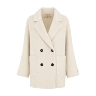 Duno Zweireihiger Mantel - - Coats - Damen - Wei&szlig; - L