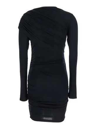Isabel Marant Womens Black Dress With Round Neckline And Ruffle Design Fabric