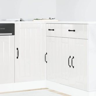 vidaXL Vidaxl - Meuble bas de cuisine Lucca blanc brillant bois ing&eacute;nierie