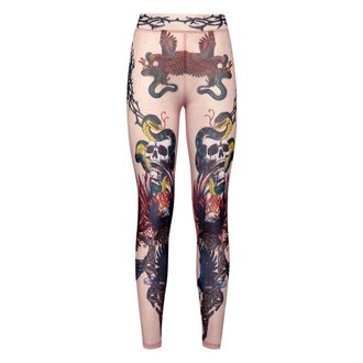 Philipp Plein Femme, Pantalons, Multicolore, Taille: 40 FR Leggings Tattoo