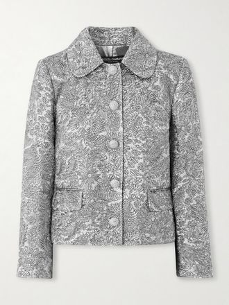 Dolce & Gabbana Veste En Jacquard Métallisé - Argenté
