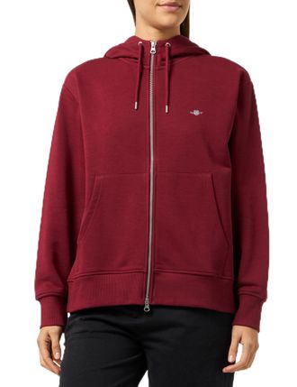 GANT Damen Shield Hoodie Kapuzenpullover, PLUMPED RED, 46
