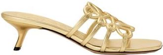 Loewe Paulas Ibiza - Mules Petal Anagram en cuir dagneau lamin&eacute;