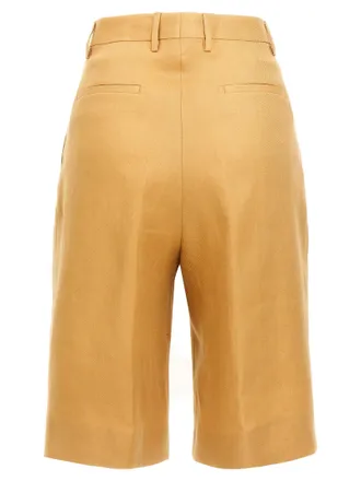 Tagliatore Linen Bermuda Shorts - Gold