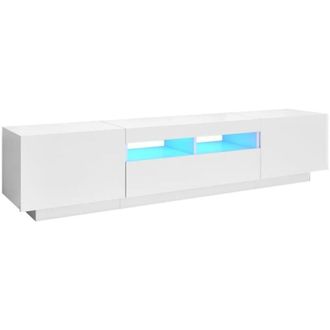 vidaXL TV-Schrank mit LED-Leuchten Wei&szlig; 180x35x40 cm Vidaxl