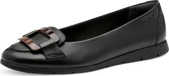 Tamaris Damen Klassische Ballerinas, Frauen Flats,TOUCHit-Fu&szlig;bett,Slip-ons,klassisch elegant,Ballerinen,Pumps,Halbschuhe,Black Leather,36 EU