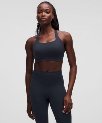 lululemon Fitness-BH aus Ultralu mit quadratischem Ausschnitt Mittlerer Halt D/DD-Cups für Frauen - Größe 10 in True Navy