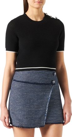Pinko Damen Glorenza Gonna Tweed Rock, Ee3_Mult.blau/hellblau, 38
