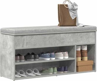 vidaXL Vidaxl - Banc &agrave; chaussures gris b&eacute;ton 102x30,5x45 cm bois ding&eacute;nierie