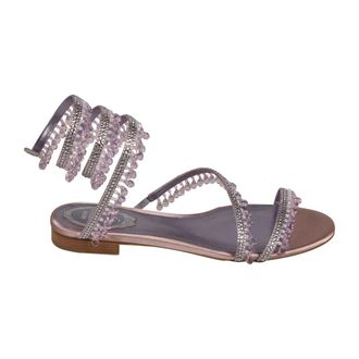 Rene Caovilla Femme, Chaussures, Violet, Taille: 37 EU Flat Sandales