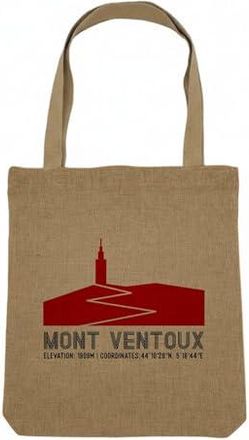 Fabulous Sac Shopping Tote Bag Aspect Lin - Mont Ventoux V&eacute;lo France Cyclisme Tour - Sac de Courses Toile Epaisse 360g Beige Naturel Cabas Port&eacute; Epaule Solide 