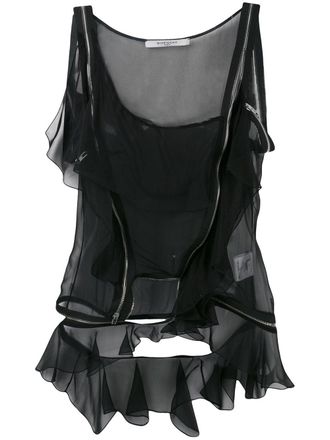 Givenchy top asym&eacute;trique - Noir