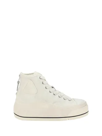 R13 Womens High Top Sneakers Ecru Upper: Polyurethane Trainers