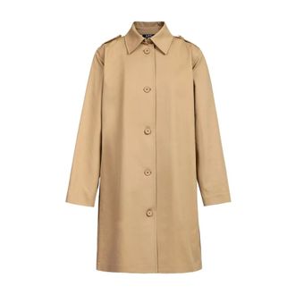 A.P.C. A.p.c., Femme, Manteaux, Beige, Taille: 40 FR Mac Justine Manteau Croisé