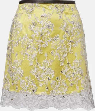 Jacques Wei Minirock aus Spitze mit Kristallen