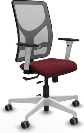 Piqueras y Crespo Stuhl aus Polycarbonat mit wei&szlig;en und schwarzen Armlehnen, h&ouml;henverstellbare Lendenwirbelst&uuml;tze, ausgestattet mit Syncro/Traslack und Schneideschaum, 