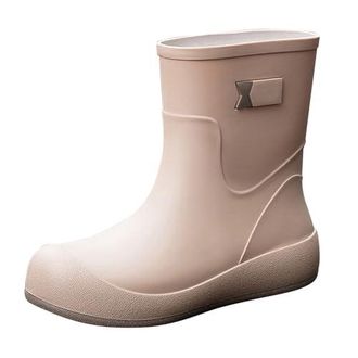 Generic Bottes en caoutchouc mi-mollet &eacute;pais pour femme - Faciles &agrave; mettre et &agrave; enlever - Durabilit&eacute; accrue - Imperm&eacute;ables - Faciles &agrave; nettoyer - Confortables