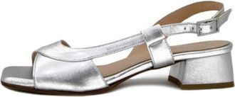 Vernissage Sandales Femme Cuir Gland Argent, Talon Bas 3 cm, Doux Rêve - 23711, argent, 37 EU