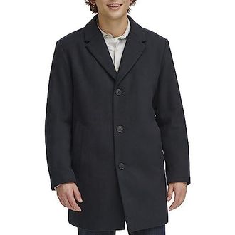 Dockers Manteau Henry en laine m&eacute;lang&eacute;e pour homme, Bleu marine (sans bavoir), Large