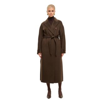 Cesare Gaspari Klassischer- luxuri&ouml;ser langer Mantel Rosie - - Coats - Damen - Braun - XL