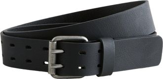 Next Herren Standard Legerer Lederg&uuml;rtel mit Doppeldorn Schwarz L