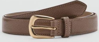 Mango Ceinture cuir synth&eacute;tique avec boucle m&eacute;tallique marron moyen - Femme - XL - MANGO