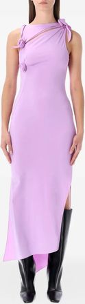 Coperni rose-appliqu&eacute; midi dress - Violett
