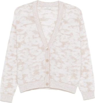 PESERICO Femme, Pulls, Multicolore, Taille: 48 FR Cardigan boutonn&eacute; &agrave; col en V