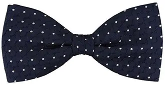 TigerTie N ud papillon soie en marine bleu-noir argent &agrave; pois &agrave; motifs - N ud papillon 100% pure soie + bo&icirc;te