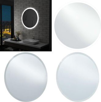 vidaXL Vidaxl - Badezimmerspiegel mit led 80 cm - LED-Spiegel - Badezimmer Spiegel - Rund - Silberner Spiegel - Spiegelschrank - Home & Living
