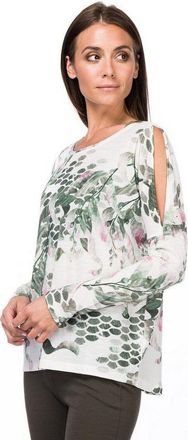 super.natural Langarmshirt Merino Longsleeve W JONSER LS PRINTED formstabiler Merino-Materialmix