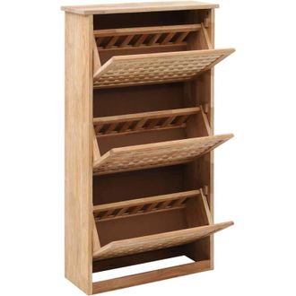 Les Tendances Les Tendances - The Living Store Armoire &agrave; chaussures 55x20x104 cm Bois de noyer massif - Meuble Chaussure - Range Chaussures - Armoire Chaussure