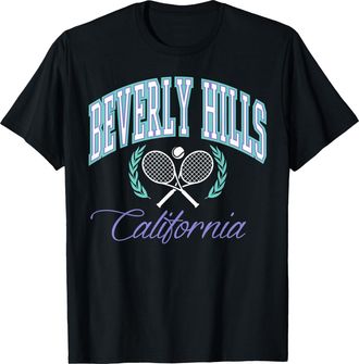 Trendy Apparel Beverly Hills California Tennis Raquet Crest T-Shirt
