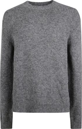 Jil Sander Homme, Pulls, Gris, Taille: M Pull Col Rond en Laine Mélangée