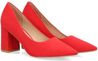 Shoes & Blues Chaussure &agrave; talon pour femme, confortable, style salon avec pointe fine, printemps &eacute;t&eacute; 2023, rouge, 37 EU