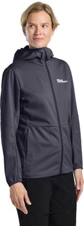 Jack Wolfskin Softshelljacke FELDBERG HOODY W mit zwei H&uuml;fttaschen, atmungsaktiv, winddicht, wasserabweisend