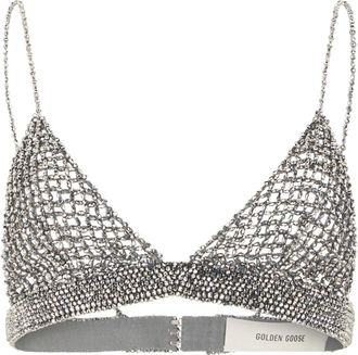 Golden Goose Femme, Tops, Gris, Taille: 38 FR Top Crochet avec Cristaux