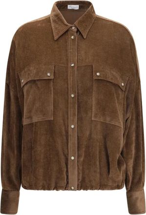Brunello Cucinelli Chemise en velours c&ocirc;tel&eacute; - Femme - Vestes - Brun - Taille: 42 FR