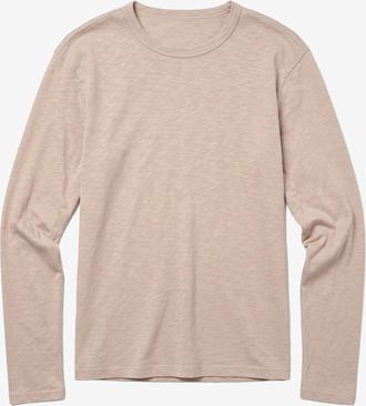 Knowledge Cotton Apparel Herren vegan Langarmshirt Slub Hellgrau