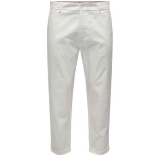 Only & Sons Cropped Chino Hose - - Trousers - Herren - Wei&szlig; - W31 L32