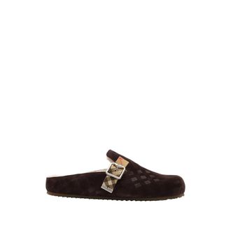 Burberry Check Shearling Urchin Clogs
