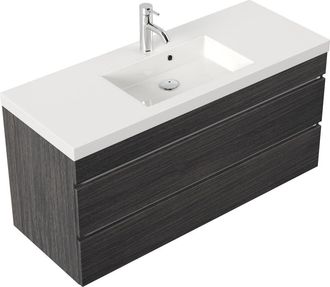 Magnolia Home Badm&ouml;bel Geneva 120 SoftClose mit grifflosen Schubladen Farbe Anthrazit gemasert