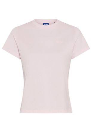 HUGO BOSS T-Shirt HUGO Damatee, Damen, Gr. XXL, rosa (light, pastel pink 687), Single Jersey, Obermaterial: 100% Baumwolle, unifarben, h&uuml;ftlang, Rundhals, abges