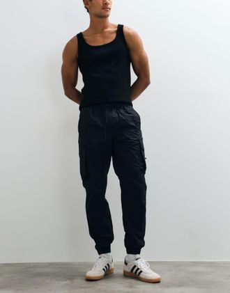 River Island pantalon cargo Reevo noir