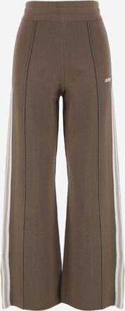 Autry Pantalon Autry en viscose m&eacute;lang&eacute;e avec logo