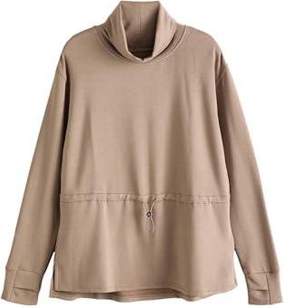 Next Femme Sweat Active &agrave; col b&eacute;nitier Marron Mink L