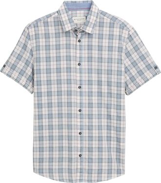 Tom Tailor Herren 1046088 Hemd, 37985-Off White Powder Blue Check, XXL